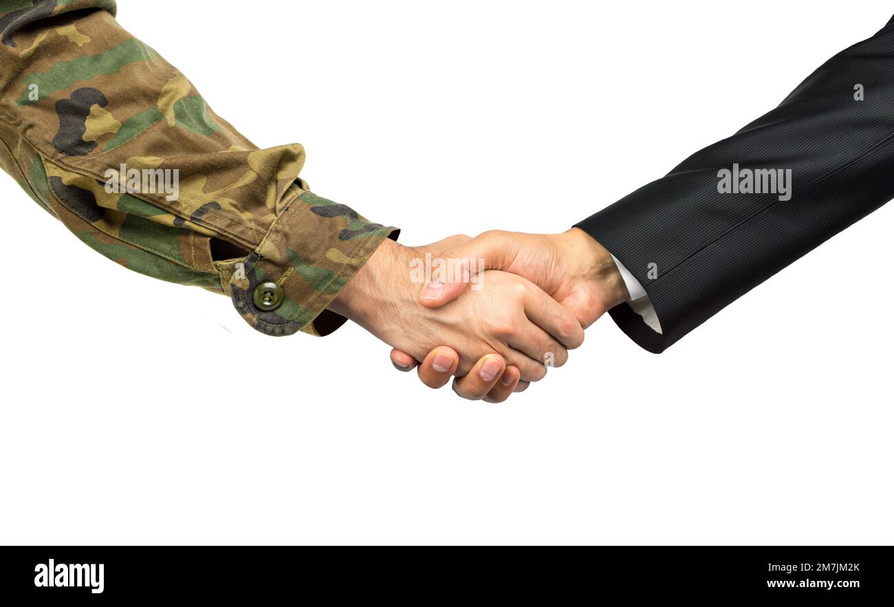 Men shaking hands army hi-res stock photography and images - Alamy