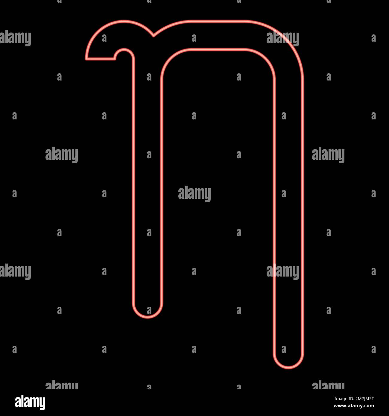 Neon eta greek symbol small letter lowercase font red color vector ...