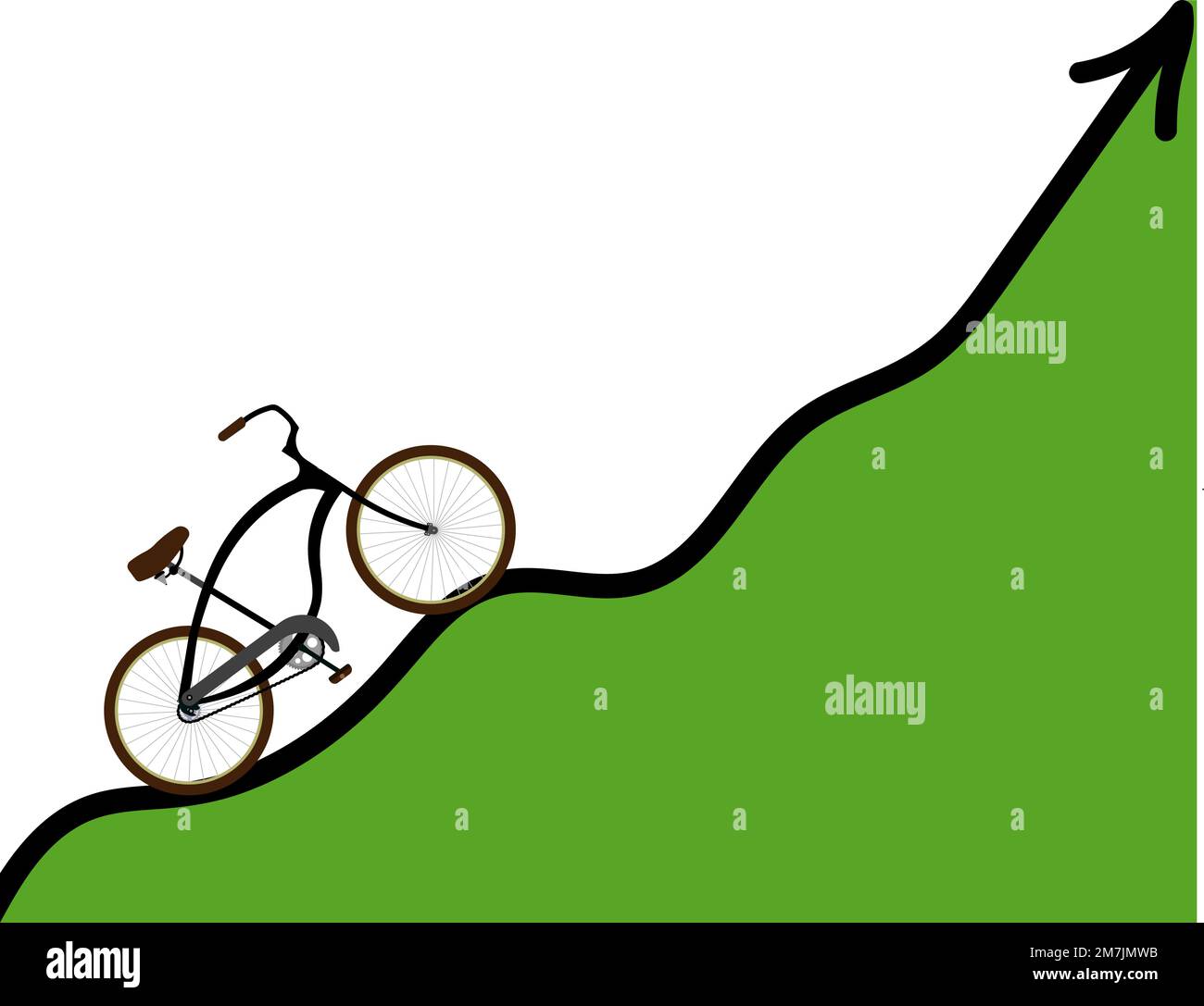 bike rides on the track isolated on white background. Vector ...