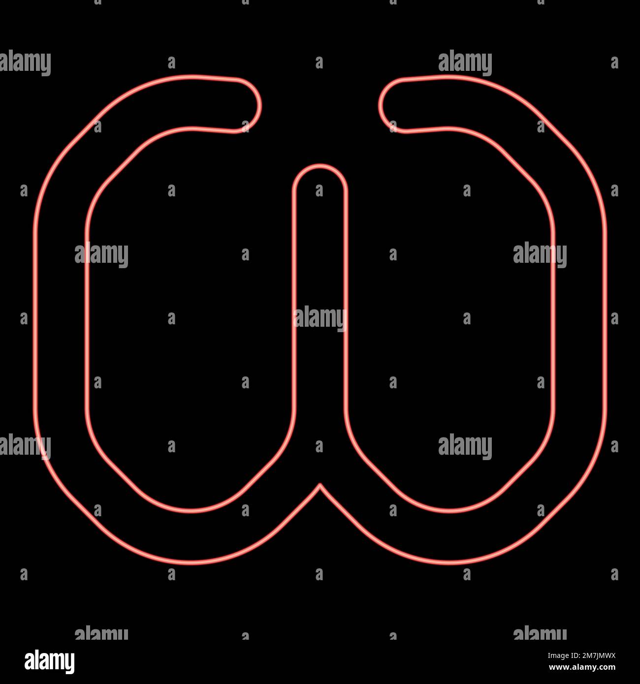 Neon omega greek symbol small letter lowercase font red color vector ...