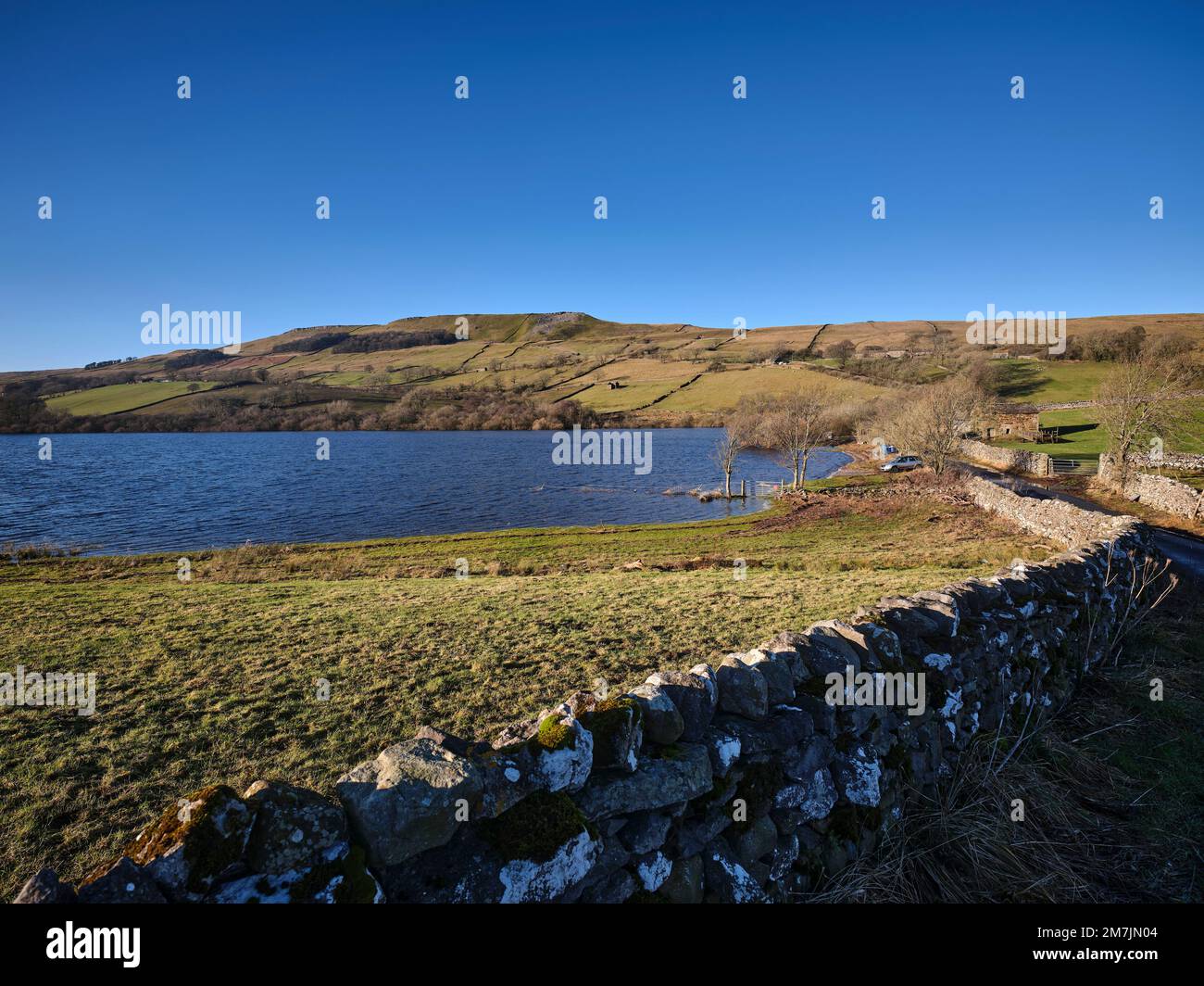 With a submerged gate and fence, From the northern shore of Semerwater ...
