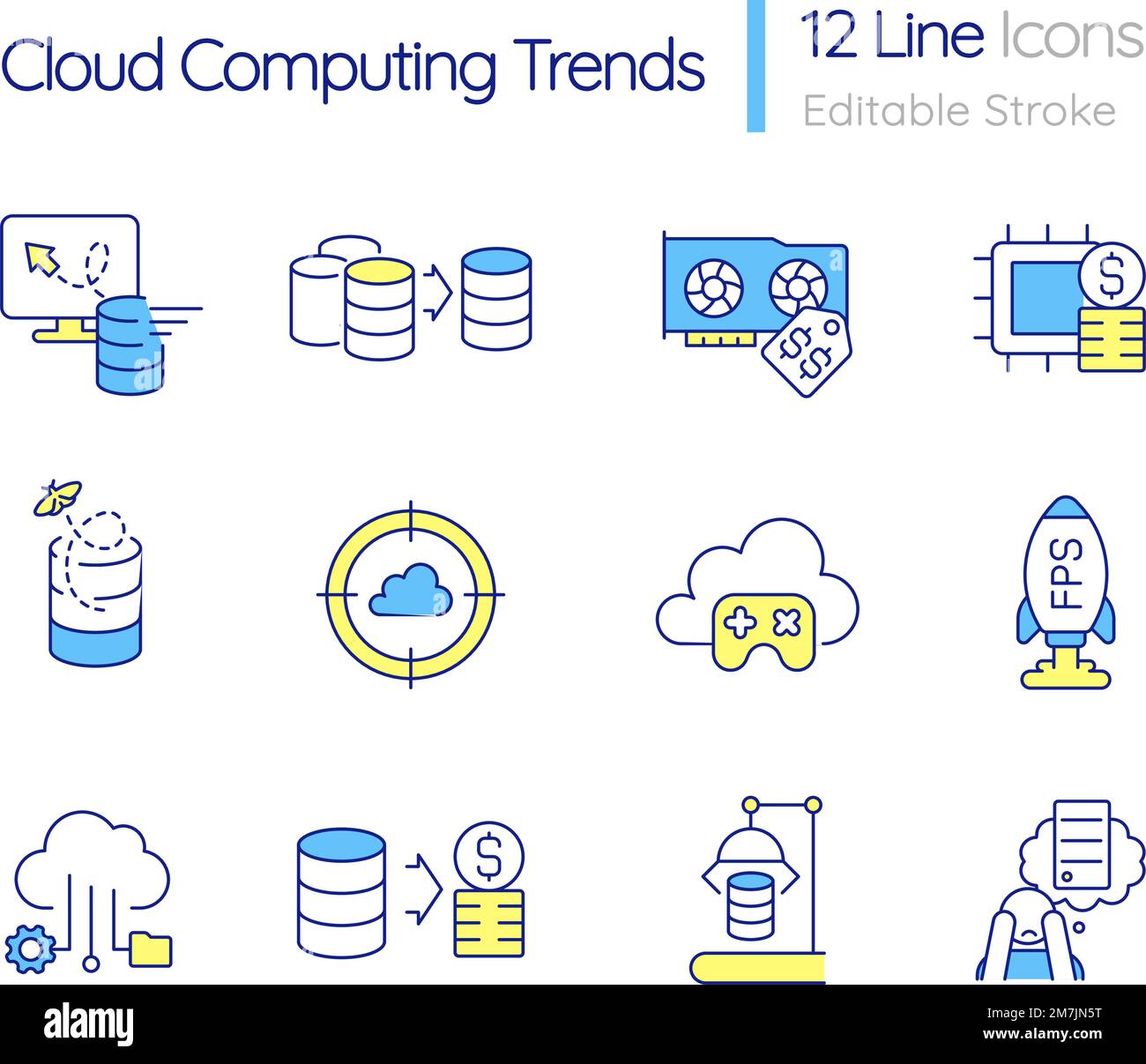 Cloud Computing Icon Set Cloud Computing Line Icons, Icons Ft. Cloud