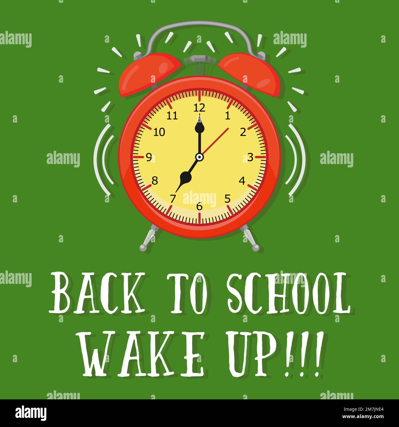 back to school clock isolated on background. Vector illustration. Eps ...
