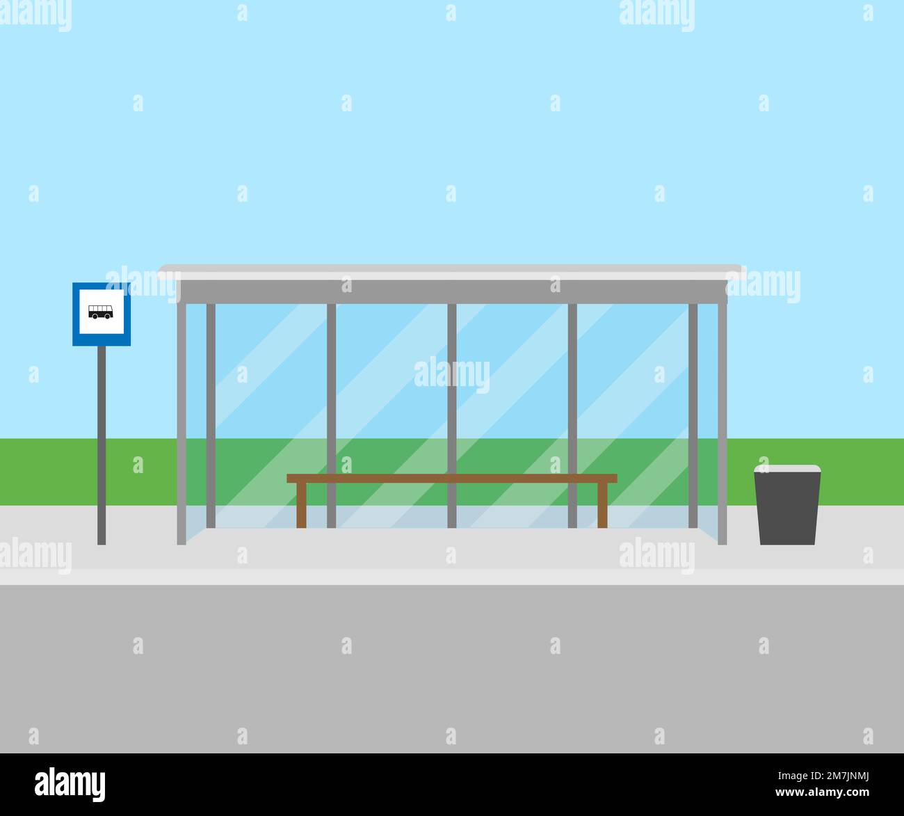 bus stop, front view. Vector illustration. Eps 10 Stock Vector Image ...