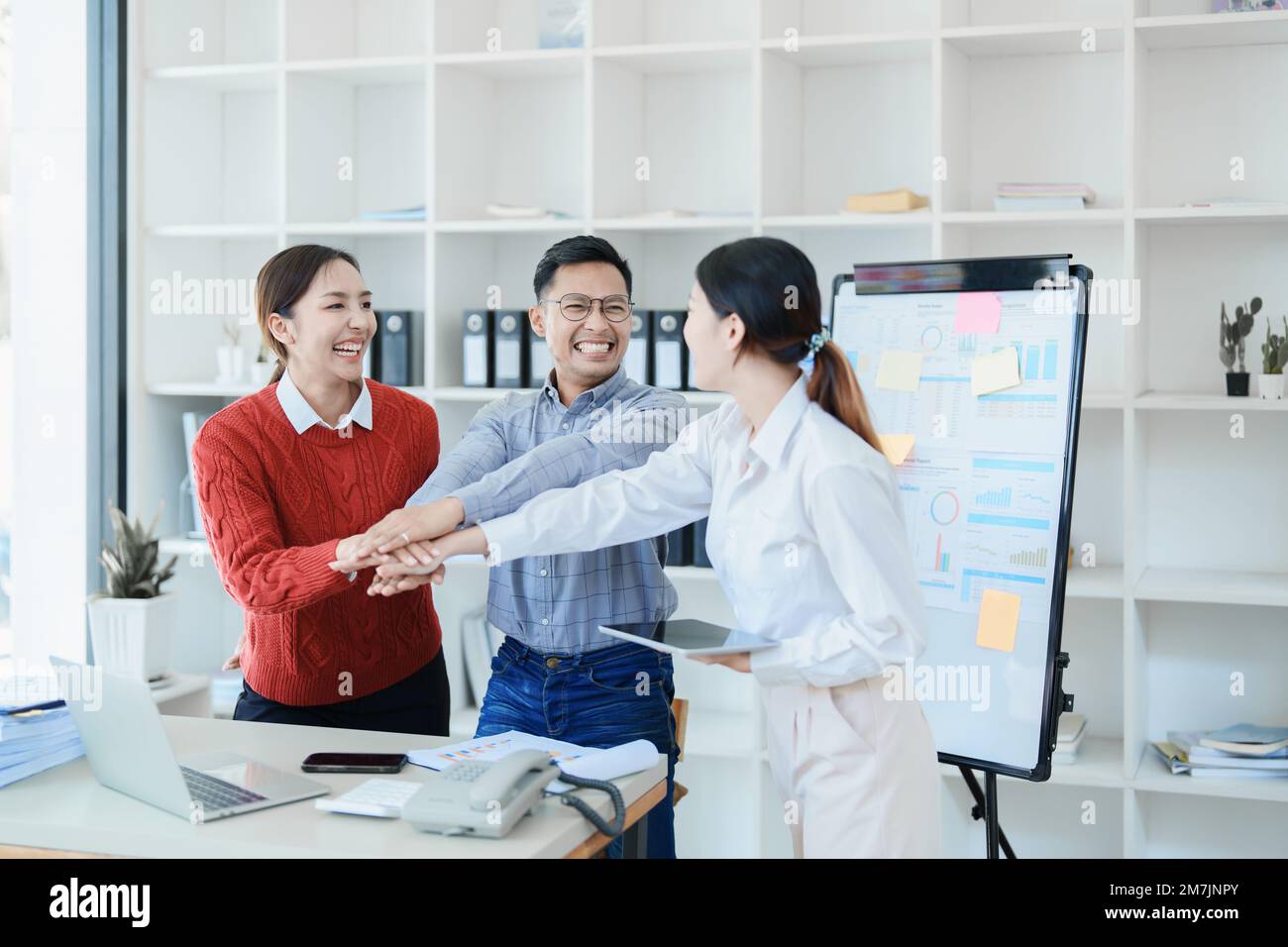 business group people showing unity with their hands together Stock ...