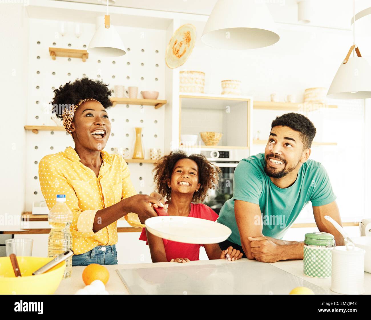 family child kitchen food daughter mother father cooking preparing ...