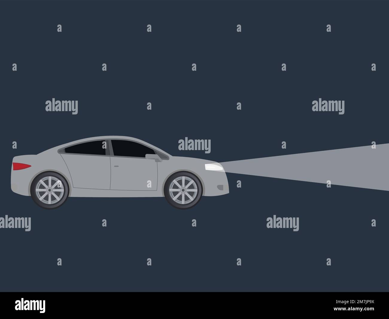 Light from car headlights in night isolated on background. Vector ...