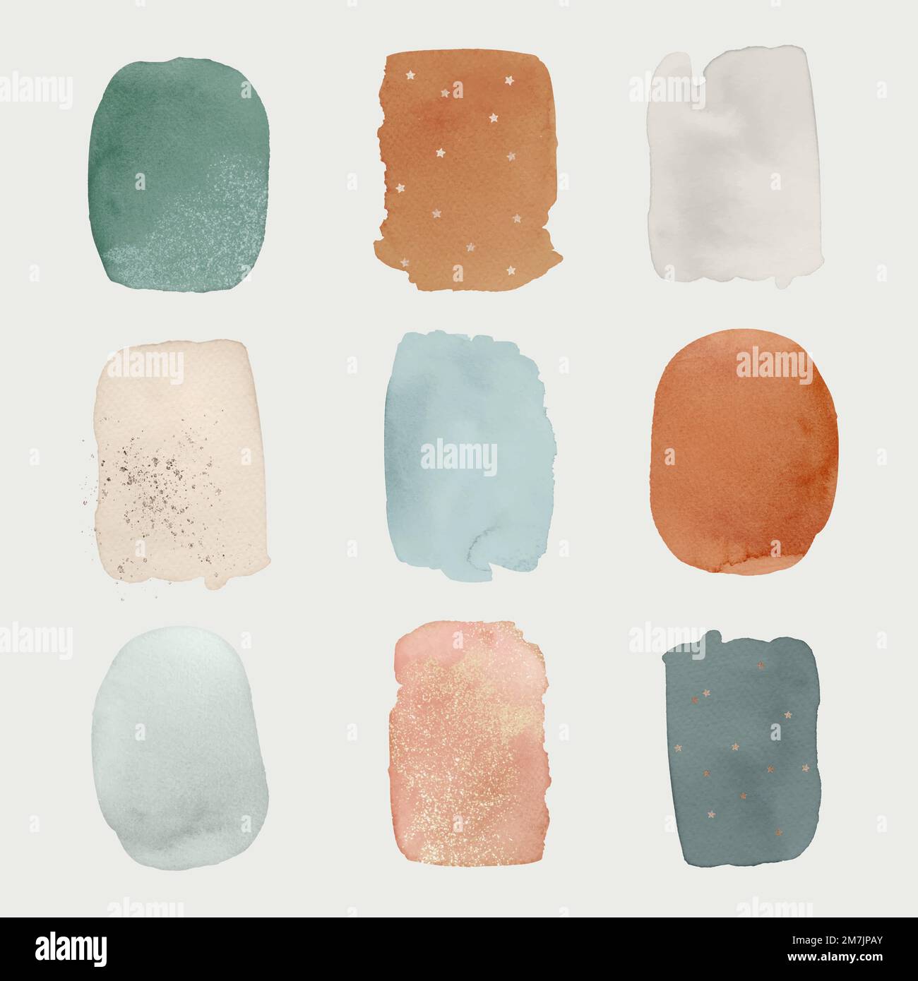 Aesthetic brush stroke set vector on beige background Stock Vector ...