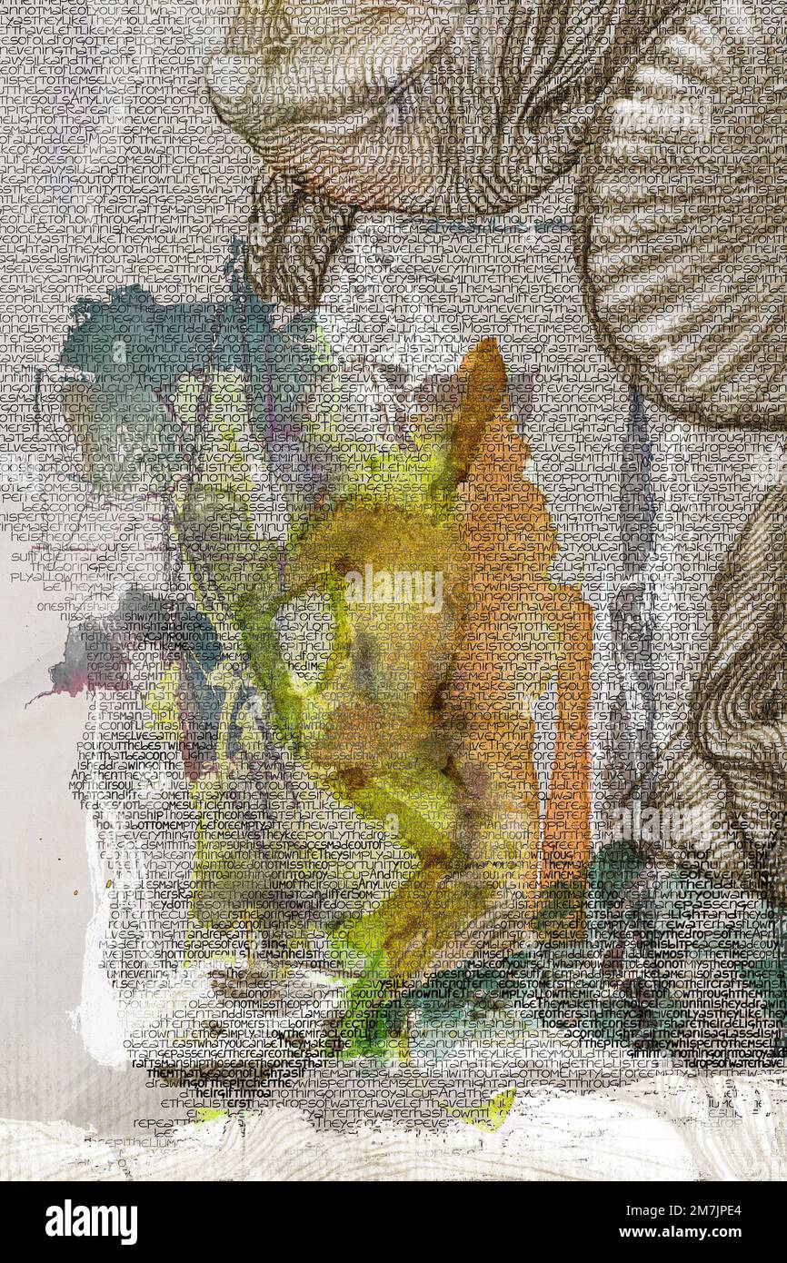 Digital mix of various works from my Line Art made with water color and ...