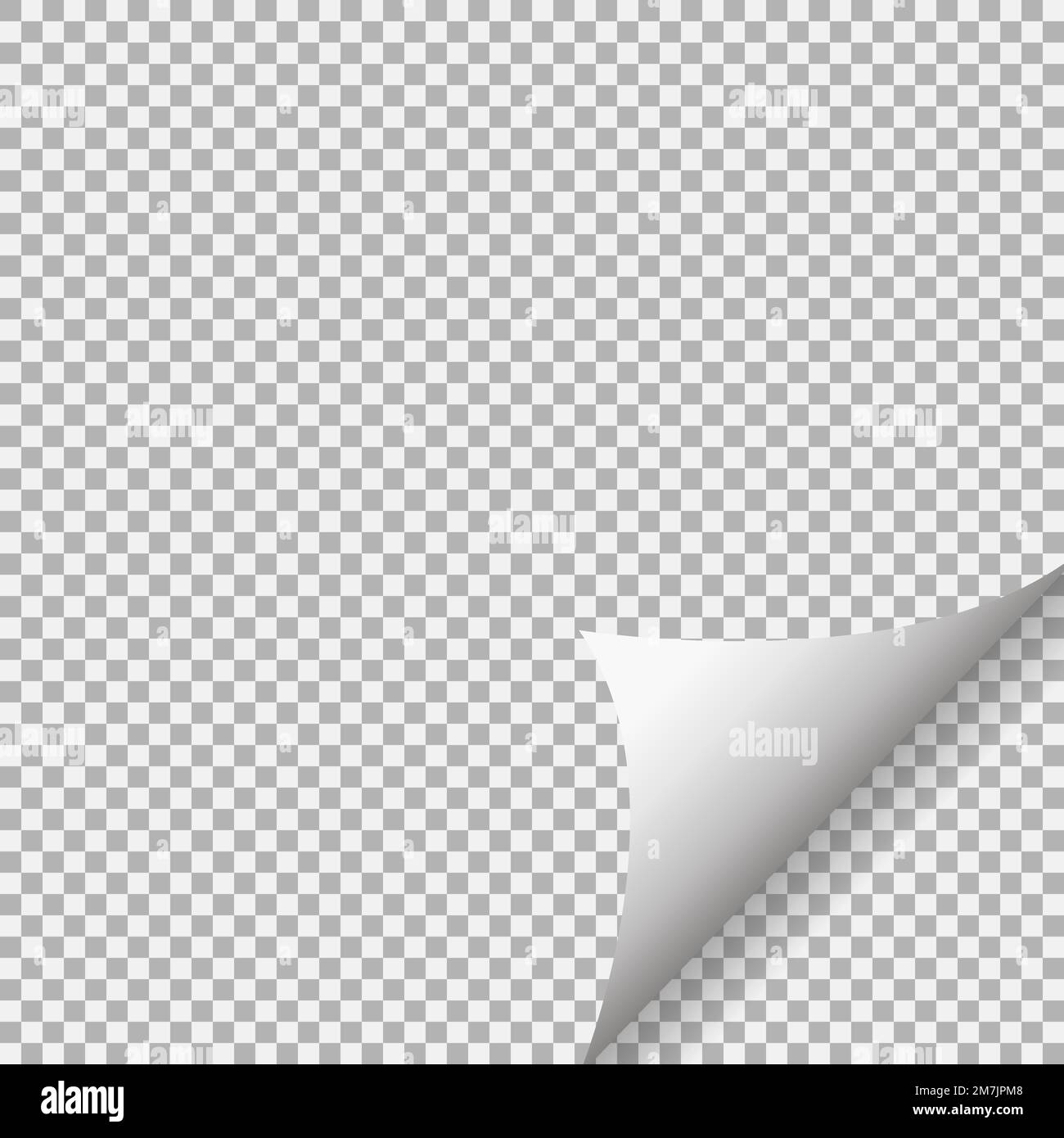 Curled corner of paper with shadow on background. Vector illustration ...