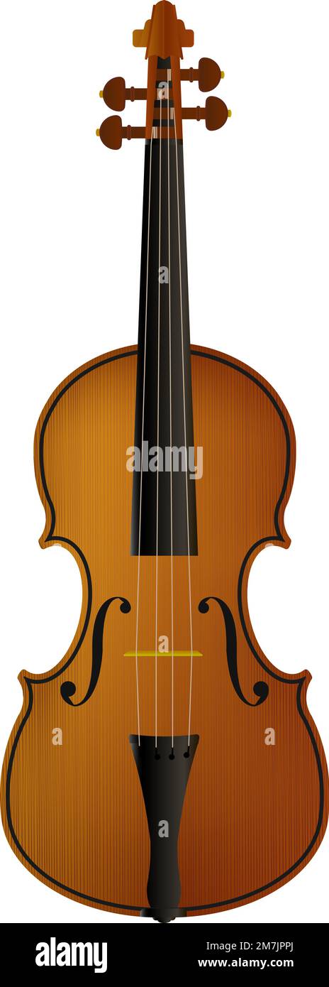 Realistic violin isolated white background Vector illustration. Eps 10 ...