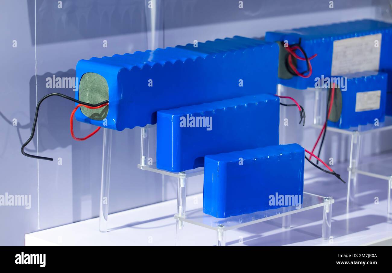 Lithium ion industrial high current batteries Stock Photo - Alamy