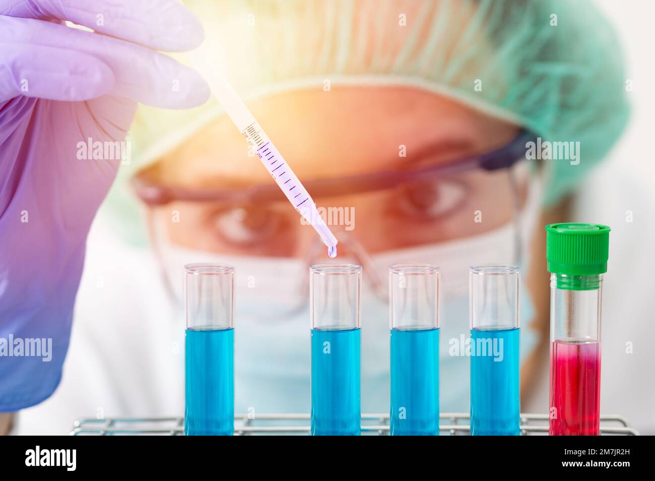 Shot of a female scientist conducting medical research in a laboratory ...