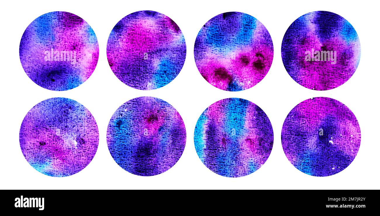 Set of abstract watercolor rainbow colorful circles Stock Photo - Alamy