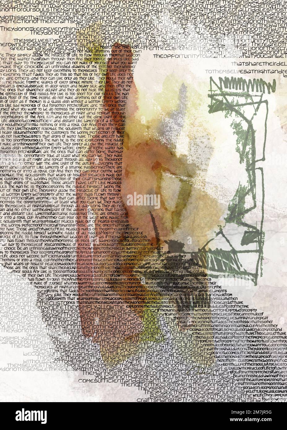 Digital mix of various works from my Line Art made with water color and ...