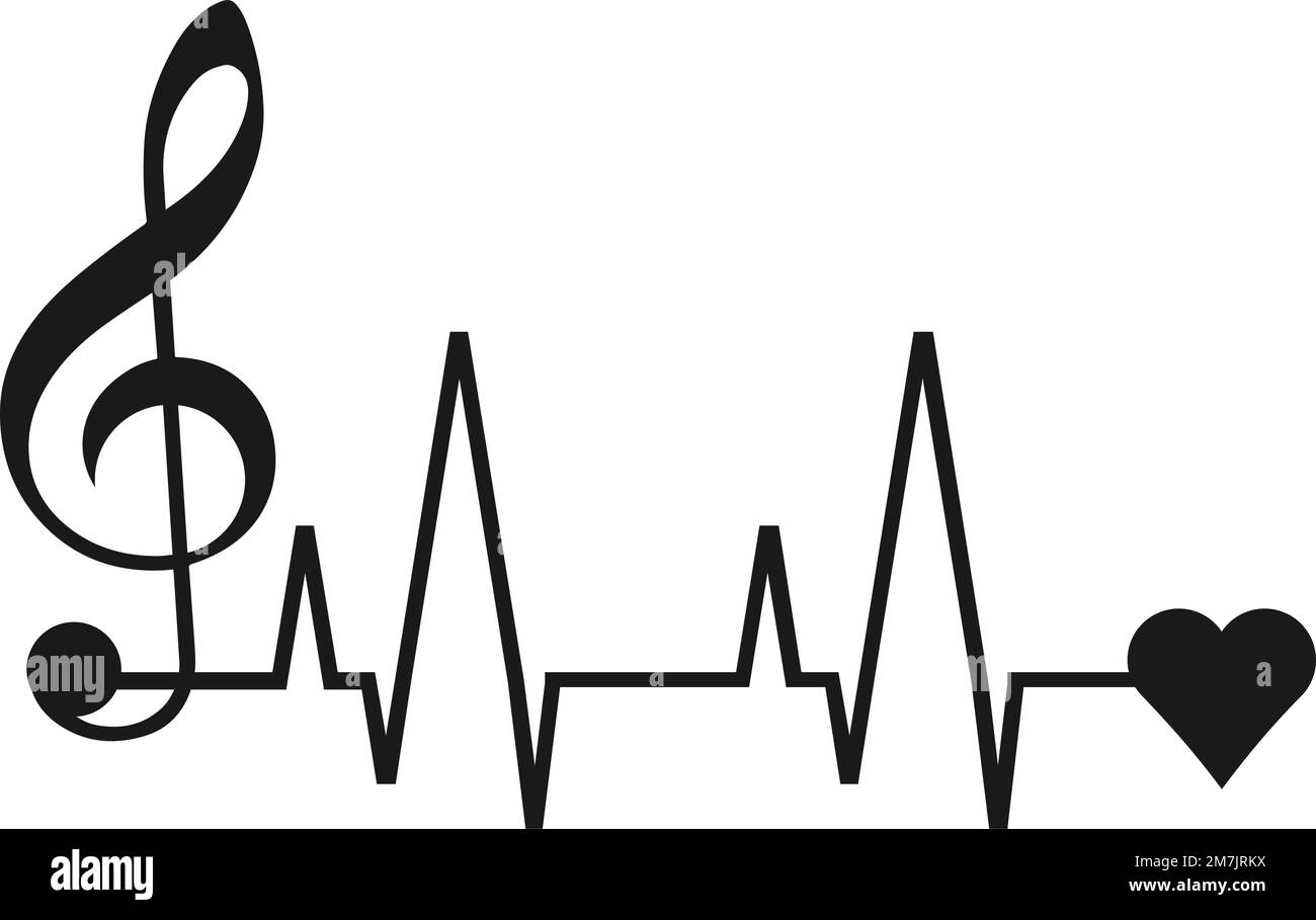 Music to Heart isolated on white background. Vector illustration Stock ...
