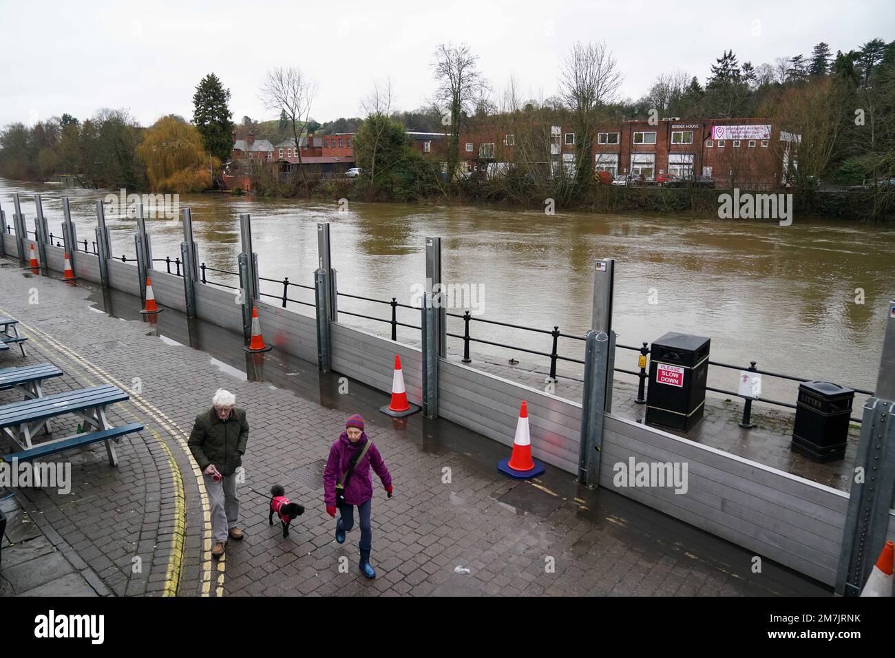 Flood Defences Are Installed In Bewdley Worcestershire After
