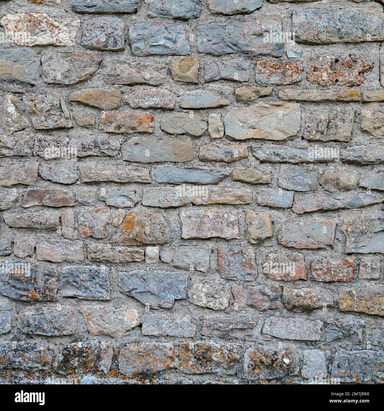 rock stones wall of horizontal stone outdoor facade square background ...