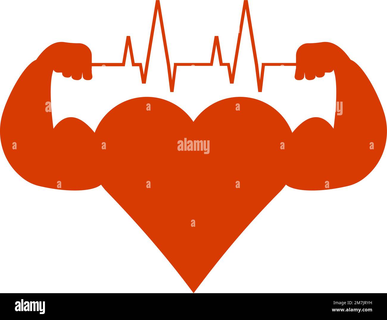Heart biceps isolated on white background. Vector illustration. Eps 10 ...