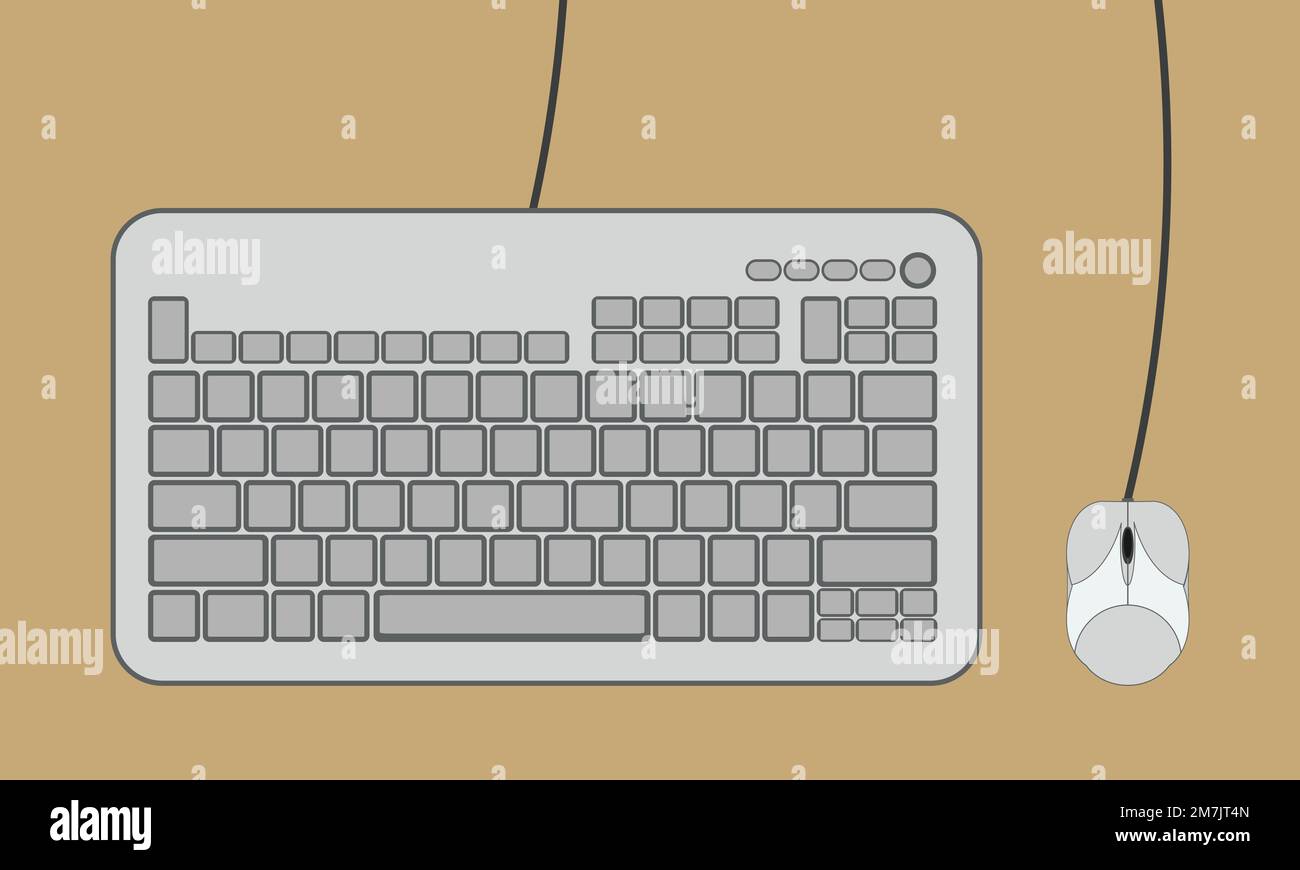 Keyboard and Computer Mouse isolated on background. Vector illustration ...