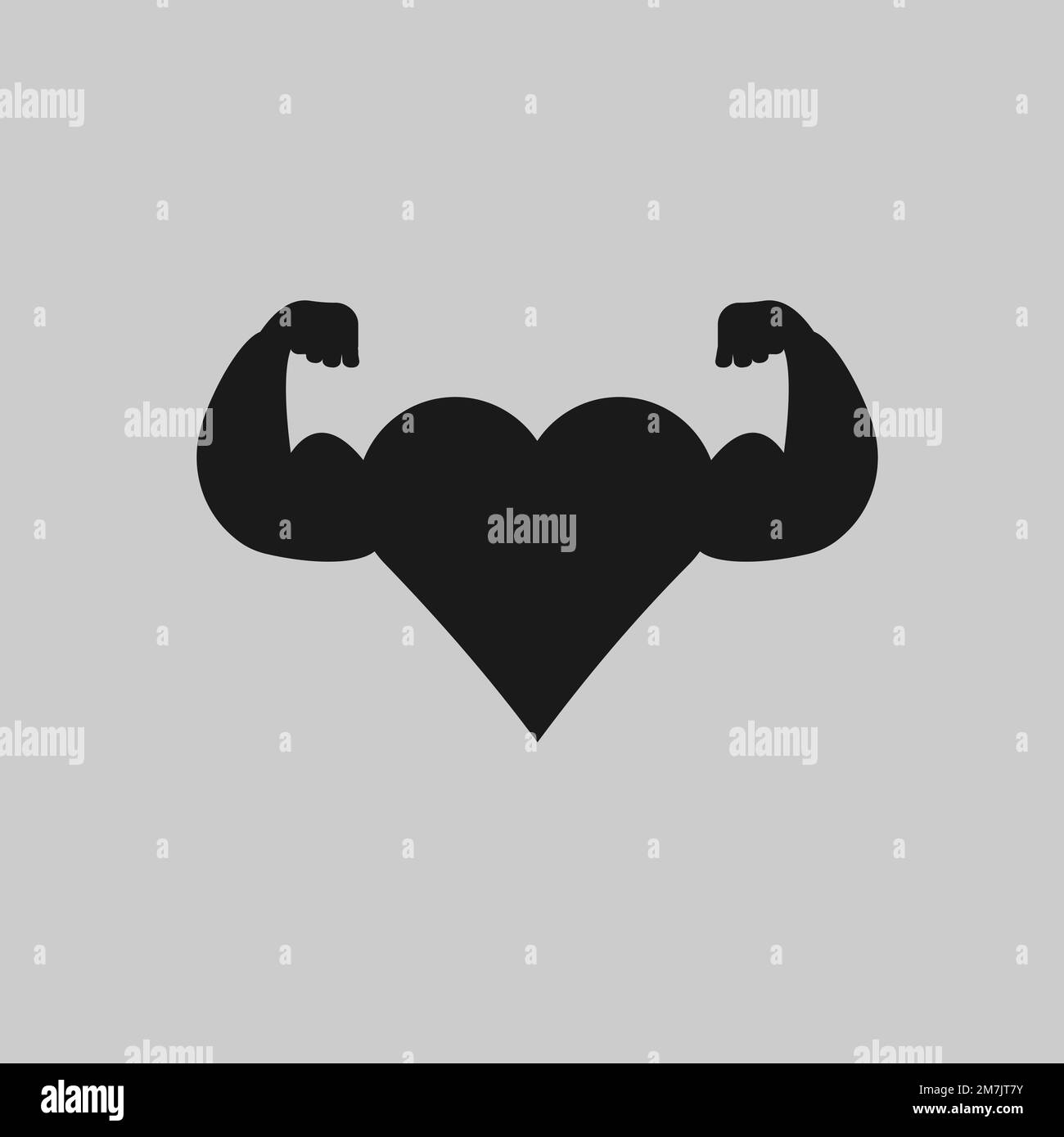 Heart biceps isolated on white background. Vector illustration. Eps 10 ...
