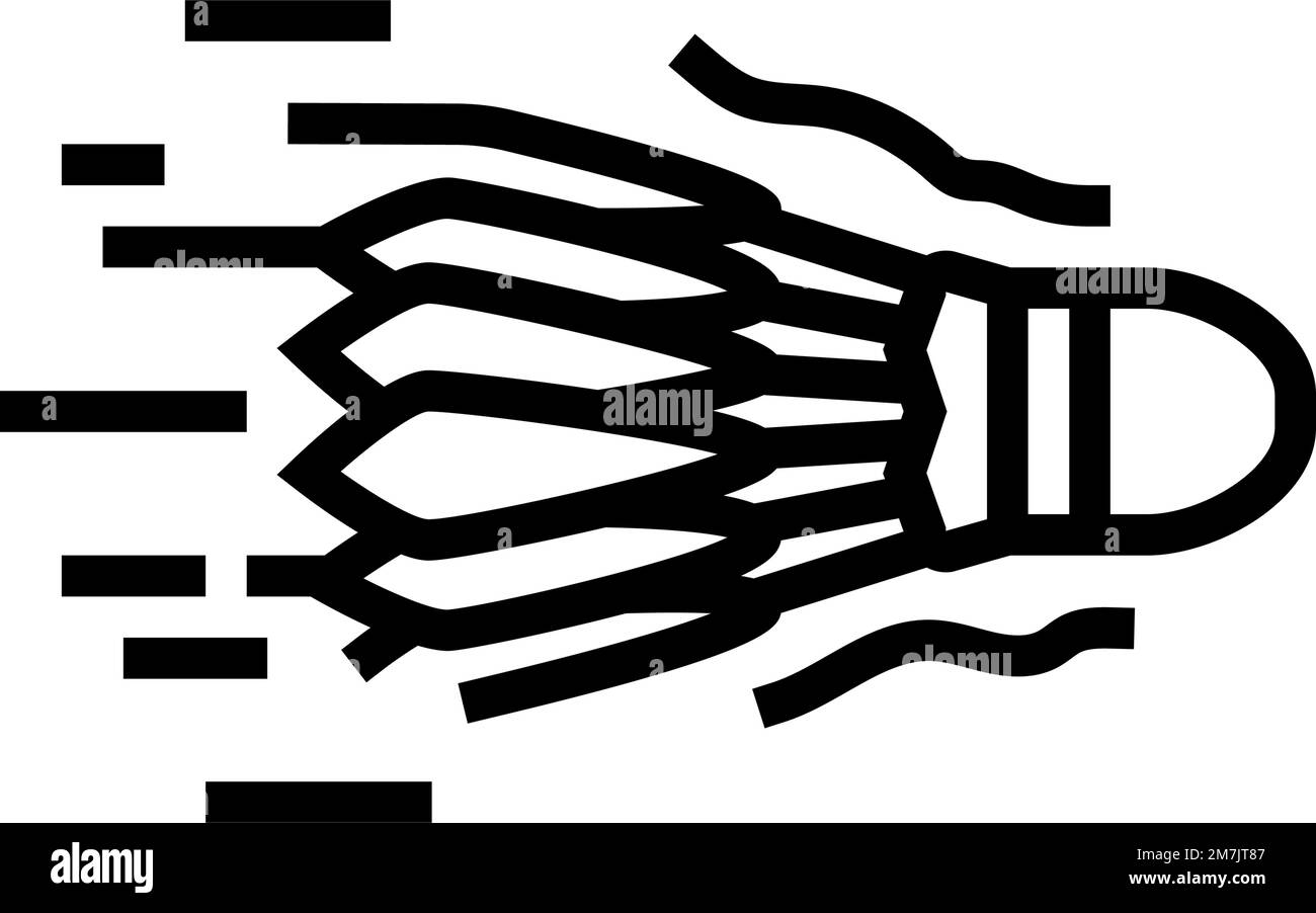 fast speed shuttlecock line icon vector illustration Stock Vector Image ...