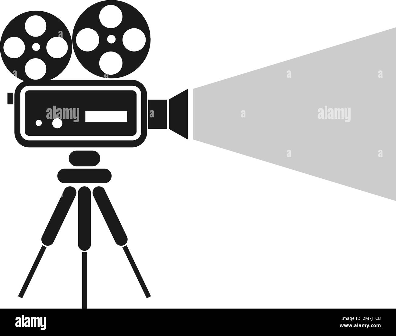 Retro cinema camera icon isolated on white background. Vector ...