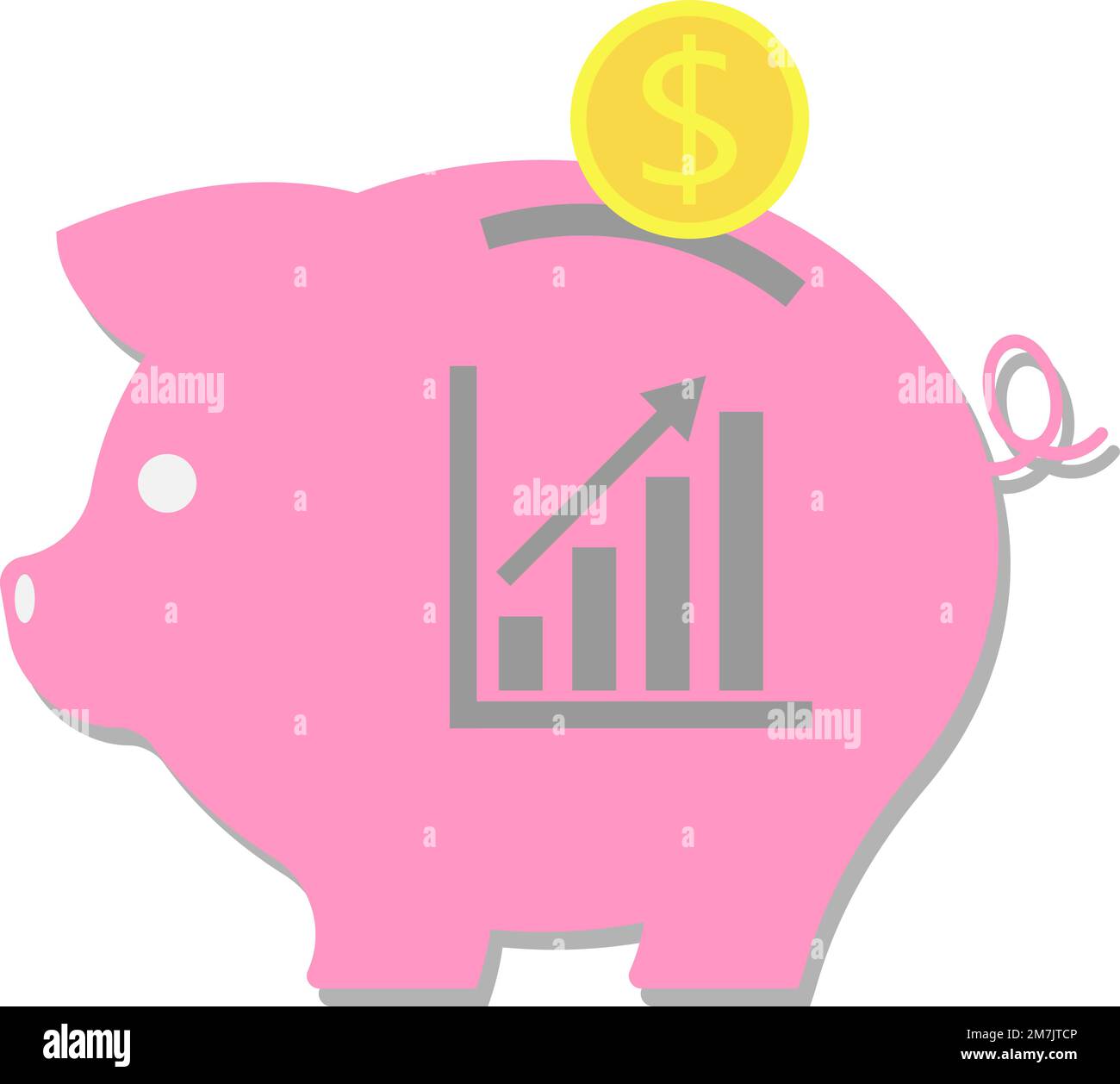 Piggy bank icon. Chart. Saving money. Vector illustration. Eps 10 Stock ...