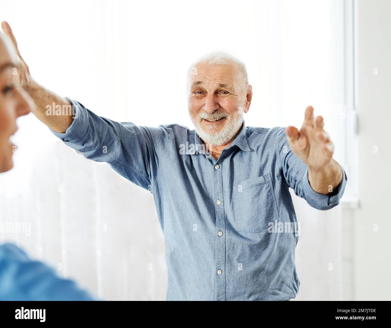 nurse doctor senior care hug hugging bonding embracing friend patient ...