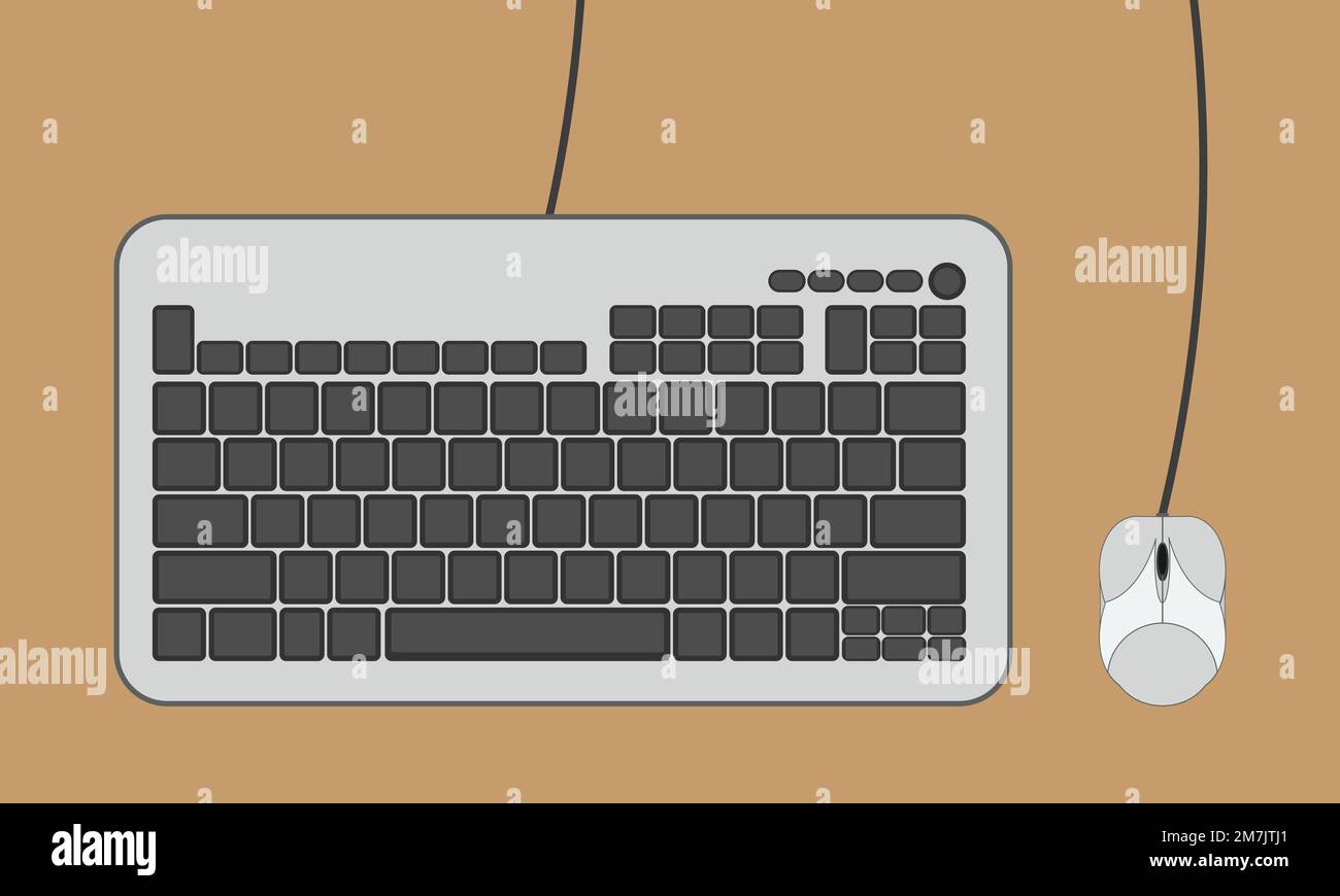 Keyboard and Computer Mouse isolated on background. Vector illustration ...