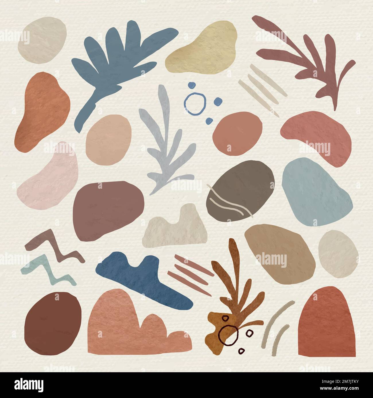 Abstract shape element vector in earth tone design set Stock Vector ...