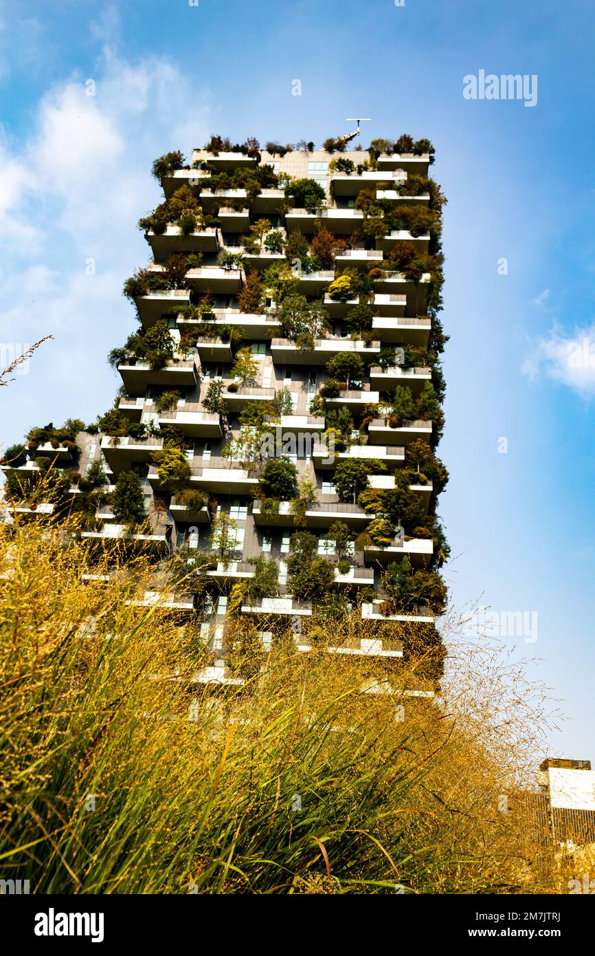 Bosco Verticale, Vertical Forest building, Milan, Italy, lush greenery ...