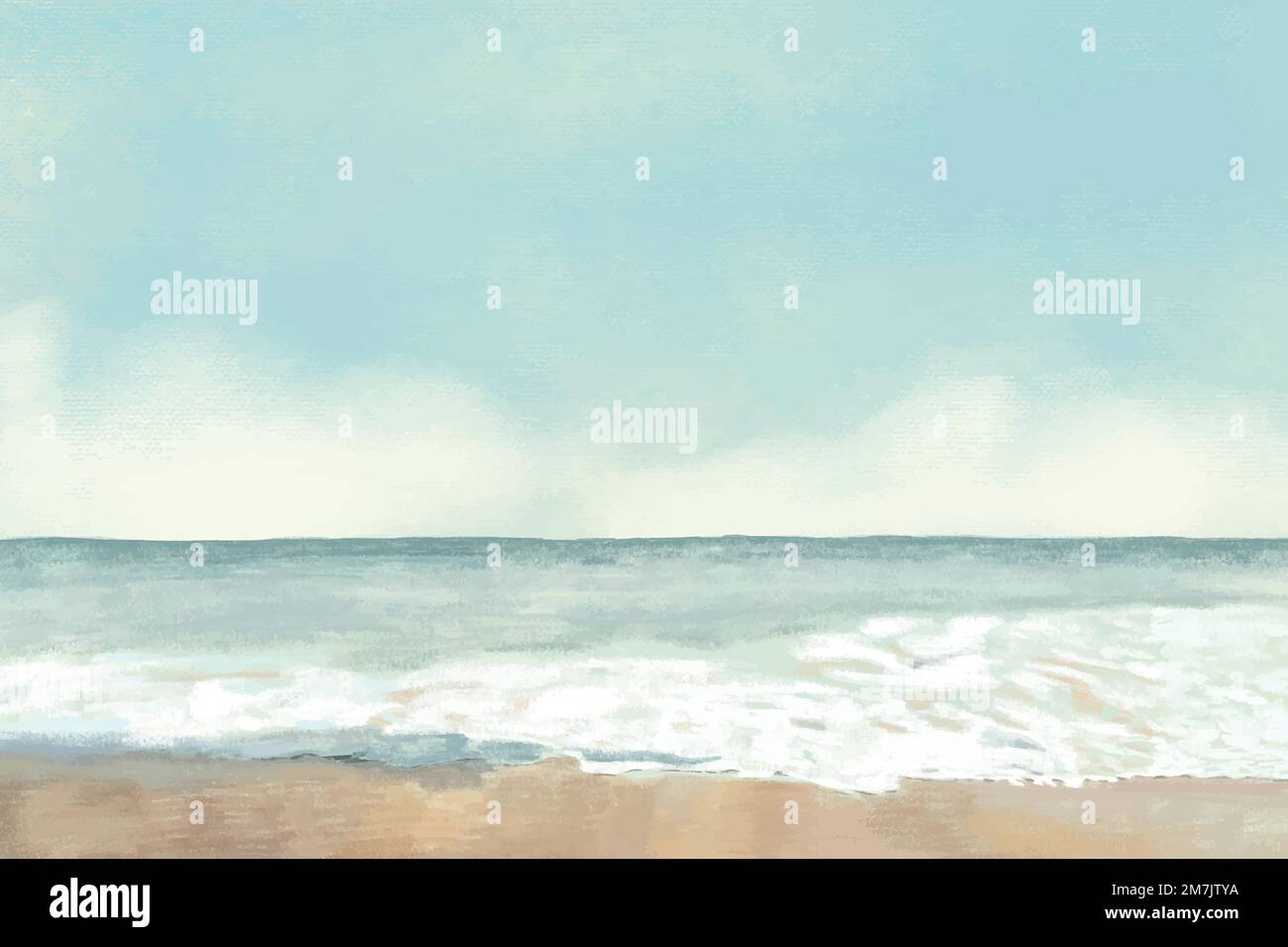 Beach background vector color pencil illustration Stock Vector Image ...
