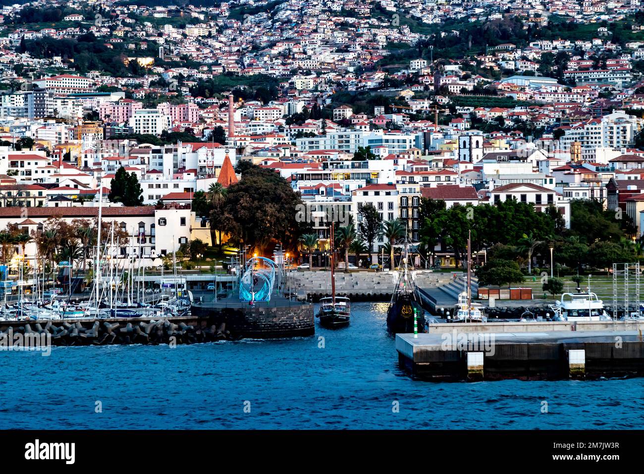 Funchal. harbour area early morning, Madeira. Portugal Stock Photo - Alamy
