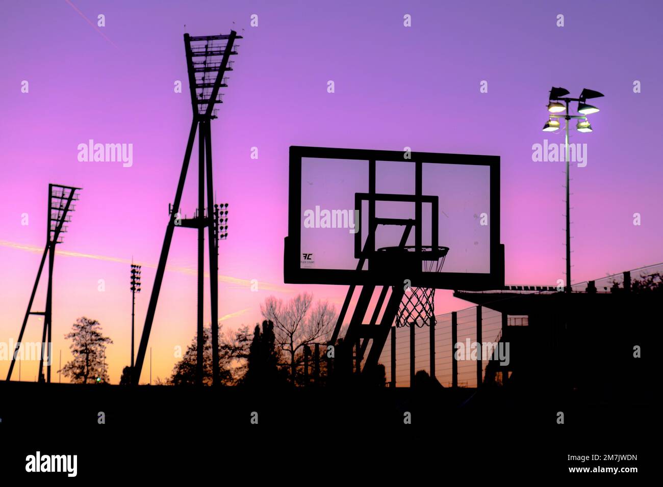 Outdoor Basketball Court Sunset Basketball Court Sunset Clouds