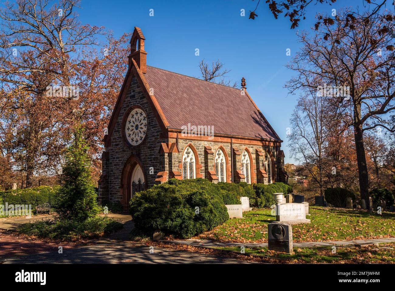 Oak Hill Cemetery Chapel, a Gothic Revival church in Oak Hill Cemetery ...