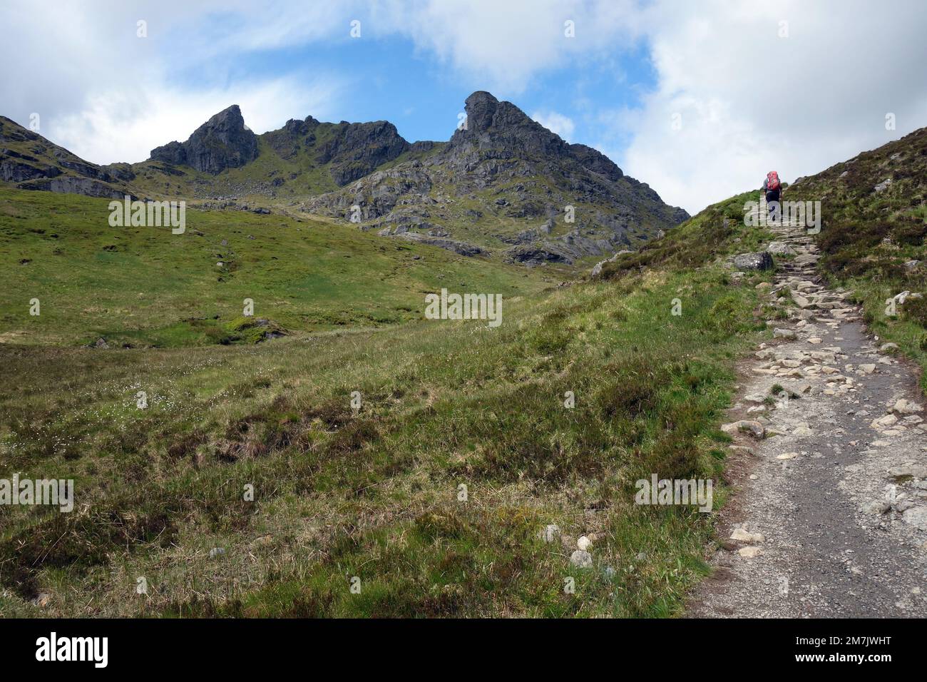 Man Walking path to the Scottish Mountain Range Corbett 'The Cobbler ...