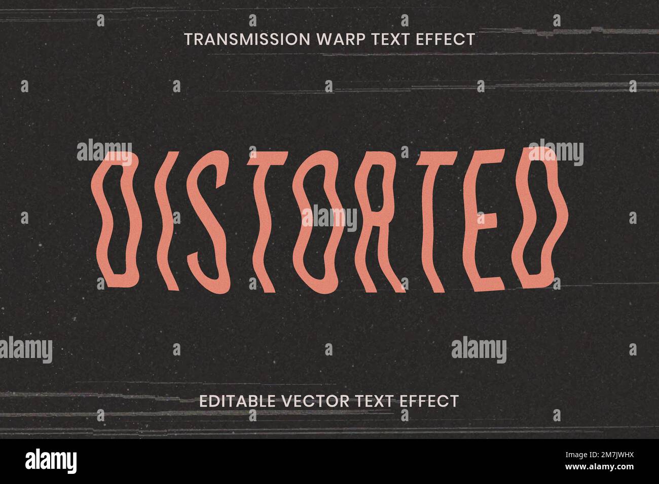 Editable distorted text effect vector template Stock Vector Image & Art ...