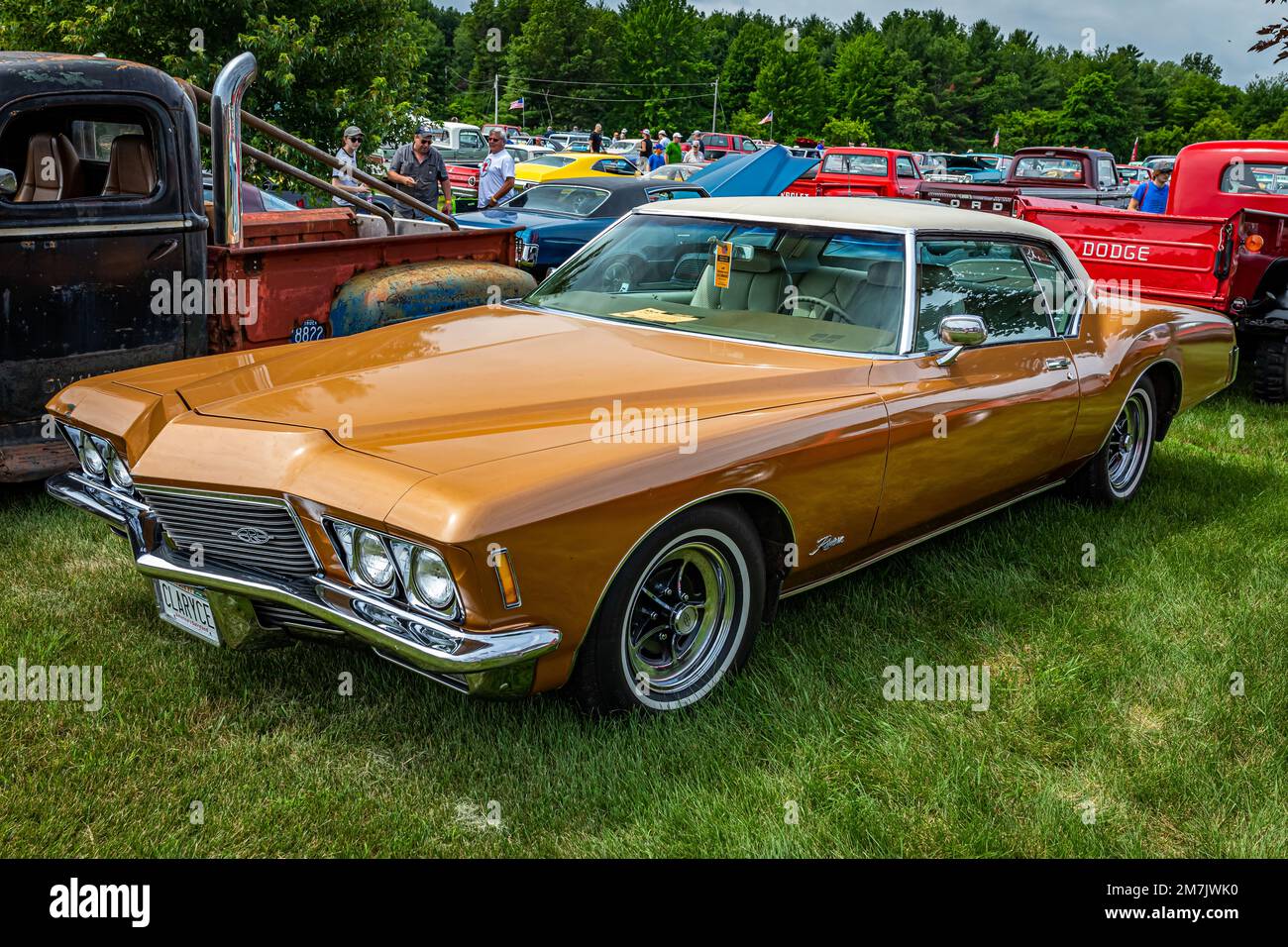 Iola, WI - July 07, 2022: High perspective front corner view of a 1972 ... Iola, WI - July 07, 2022: High perspective front corner view of a 1972 ...