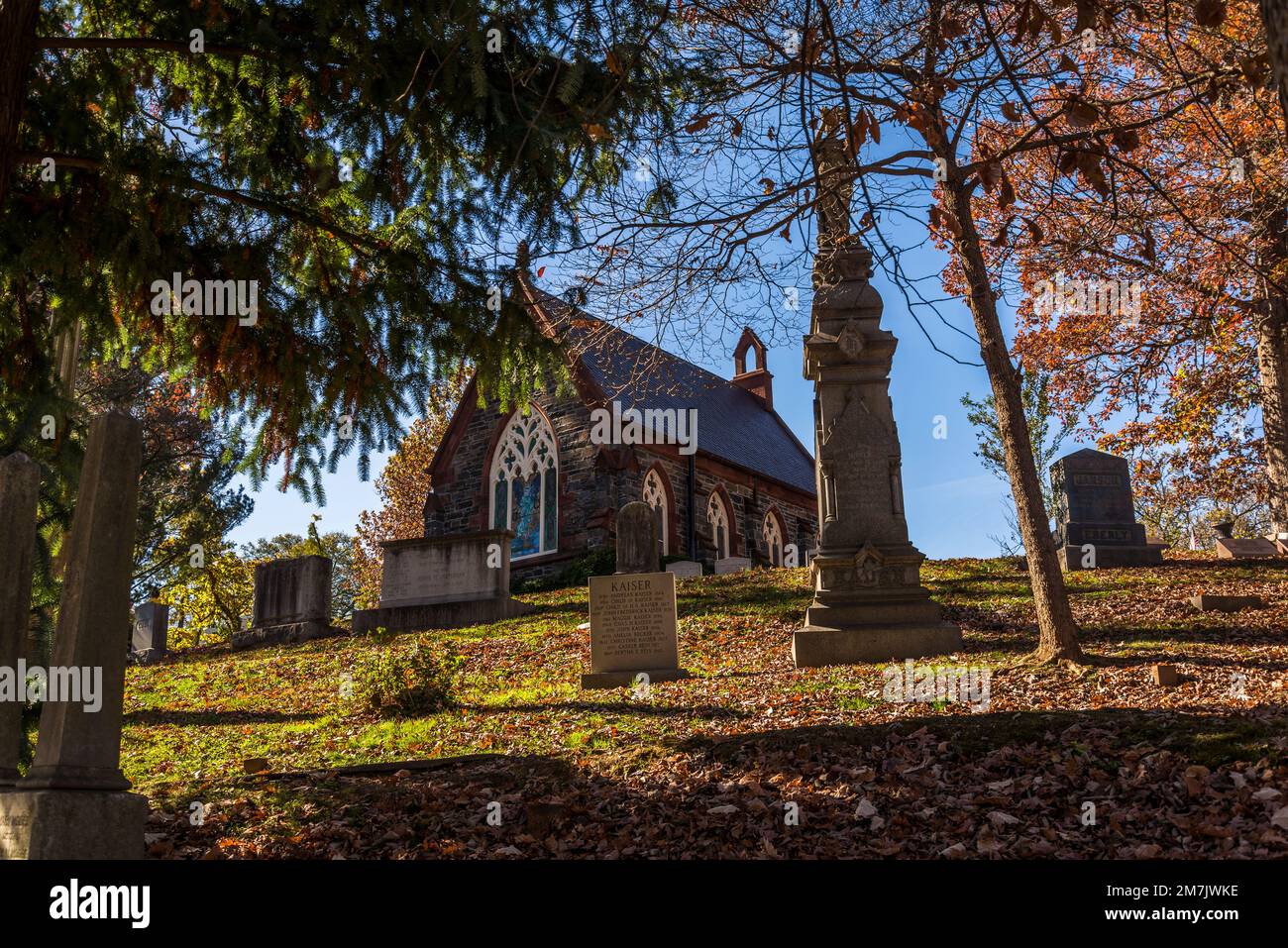 Oak Hill Cemetery Chapel, a Gothic Revival church in Oak Hill Cemetery ...