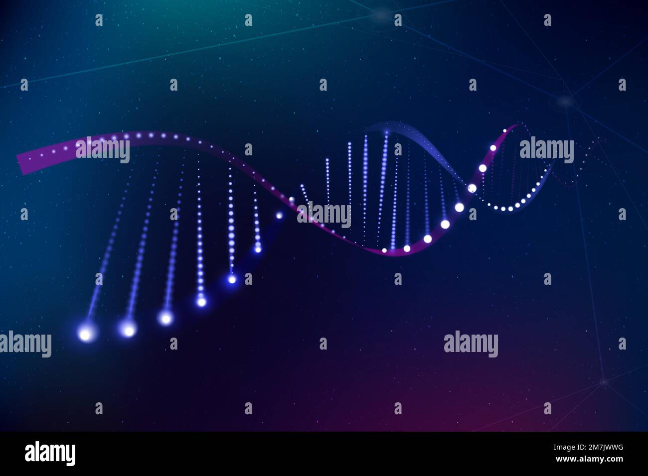 DNA genetic biotechnology science vector purple neon graphic Stock ...