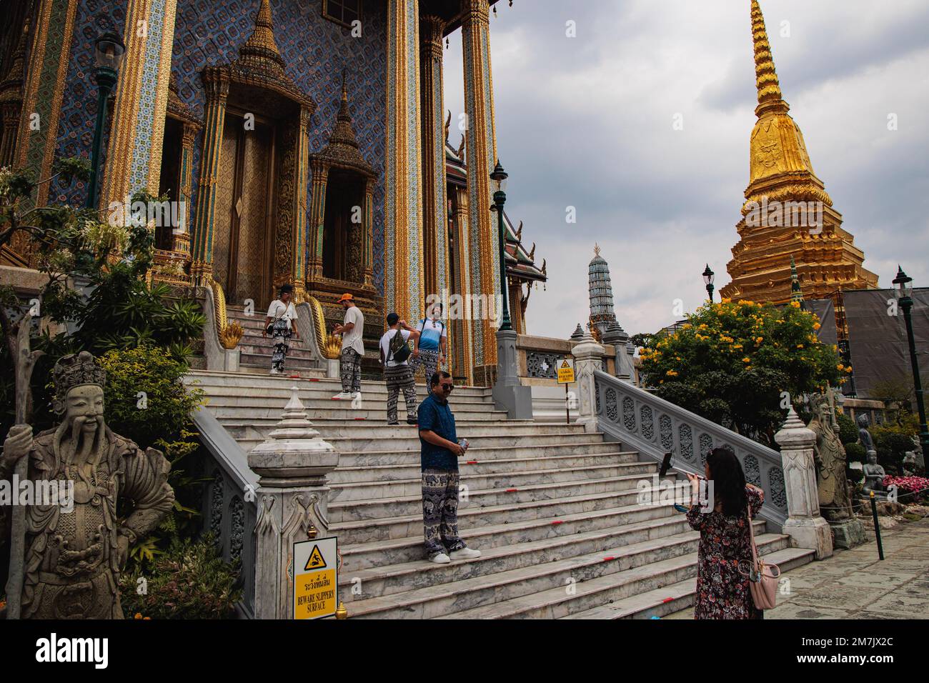 Bangkok, Thailand. 10th Jan, 2023. Tourists take photos at The Grand ...