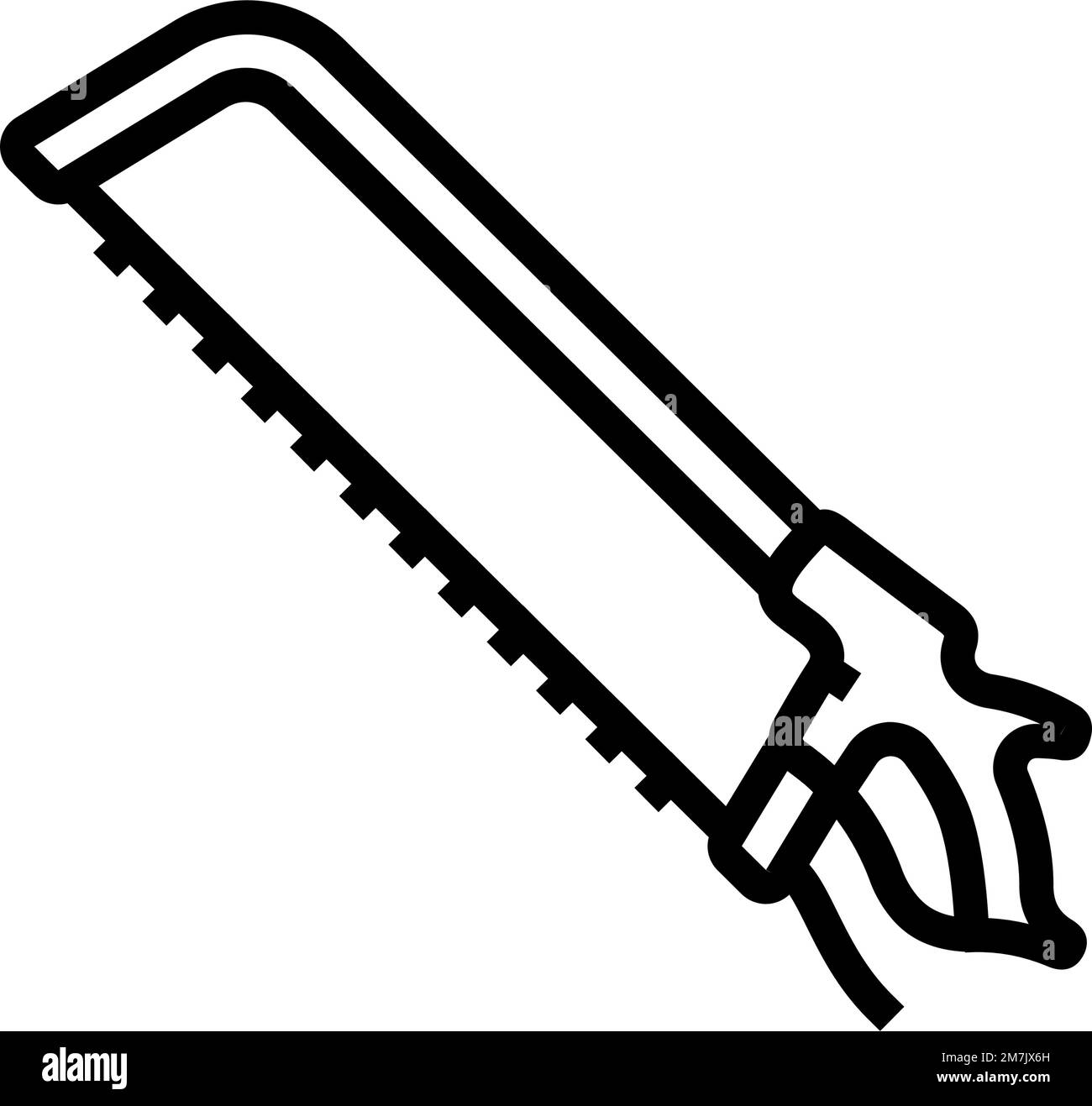 hand meat saw line icon vector illustration Stock Vector Image & Art ...