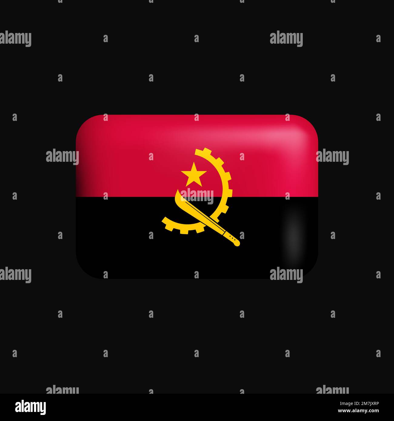 Angola Flag 3D Icon. National Flag of Angola. Vector illustration Stock ...