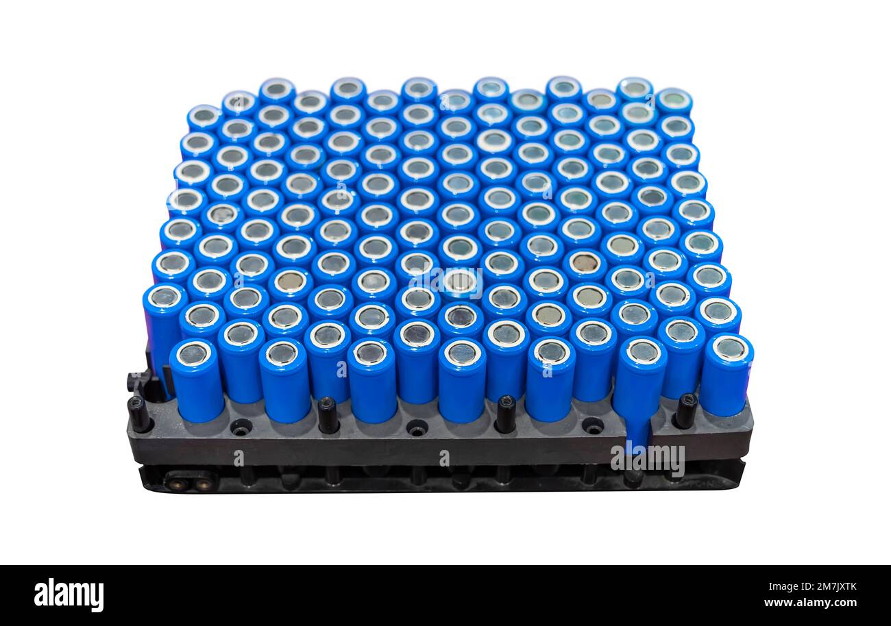 Lithium ion industrial high current batteries isolated on white ...