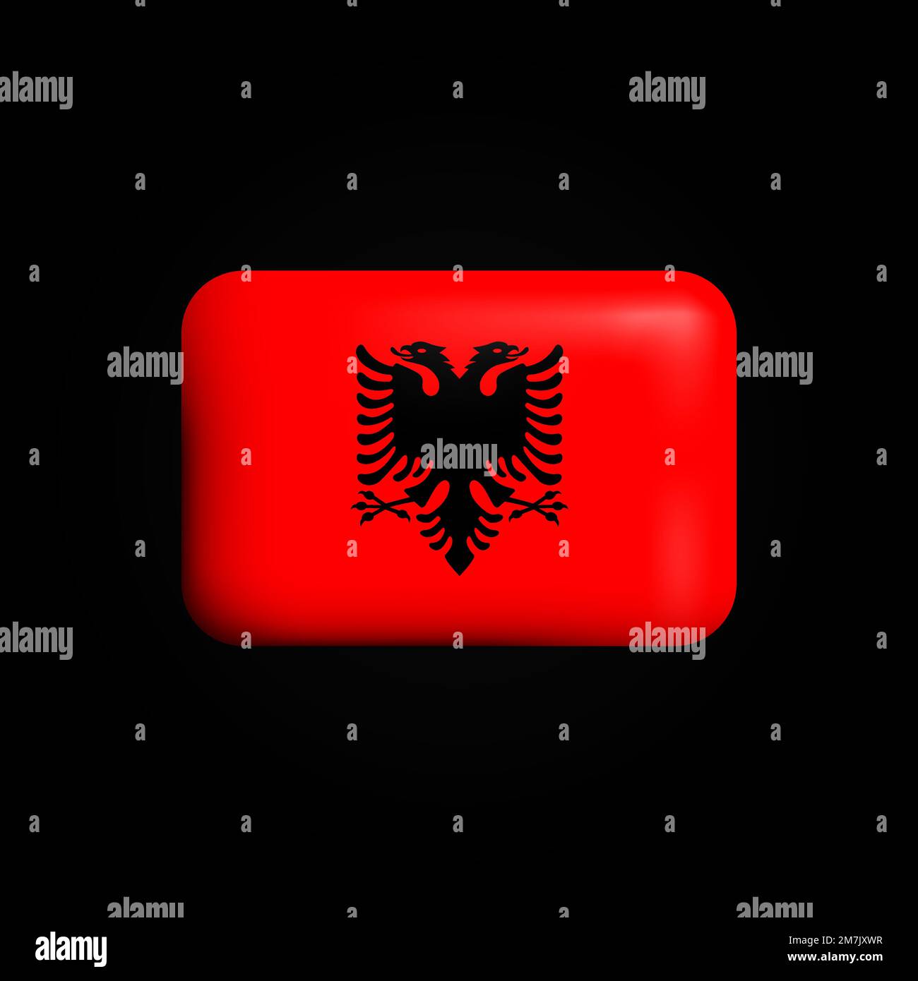 Albania Flag 3D Icon. National Flag of Albania. Vector illustration ...