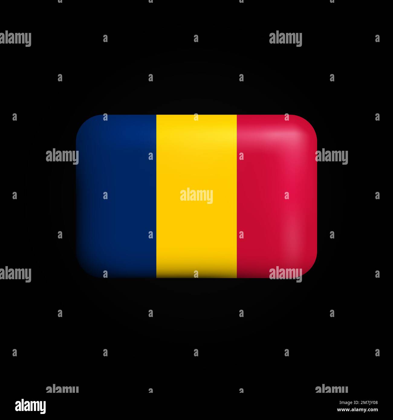 Chad Flag 3D Icon. National Flag of Chad. Vector illustration Stock ...