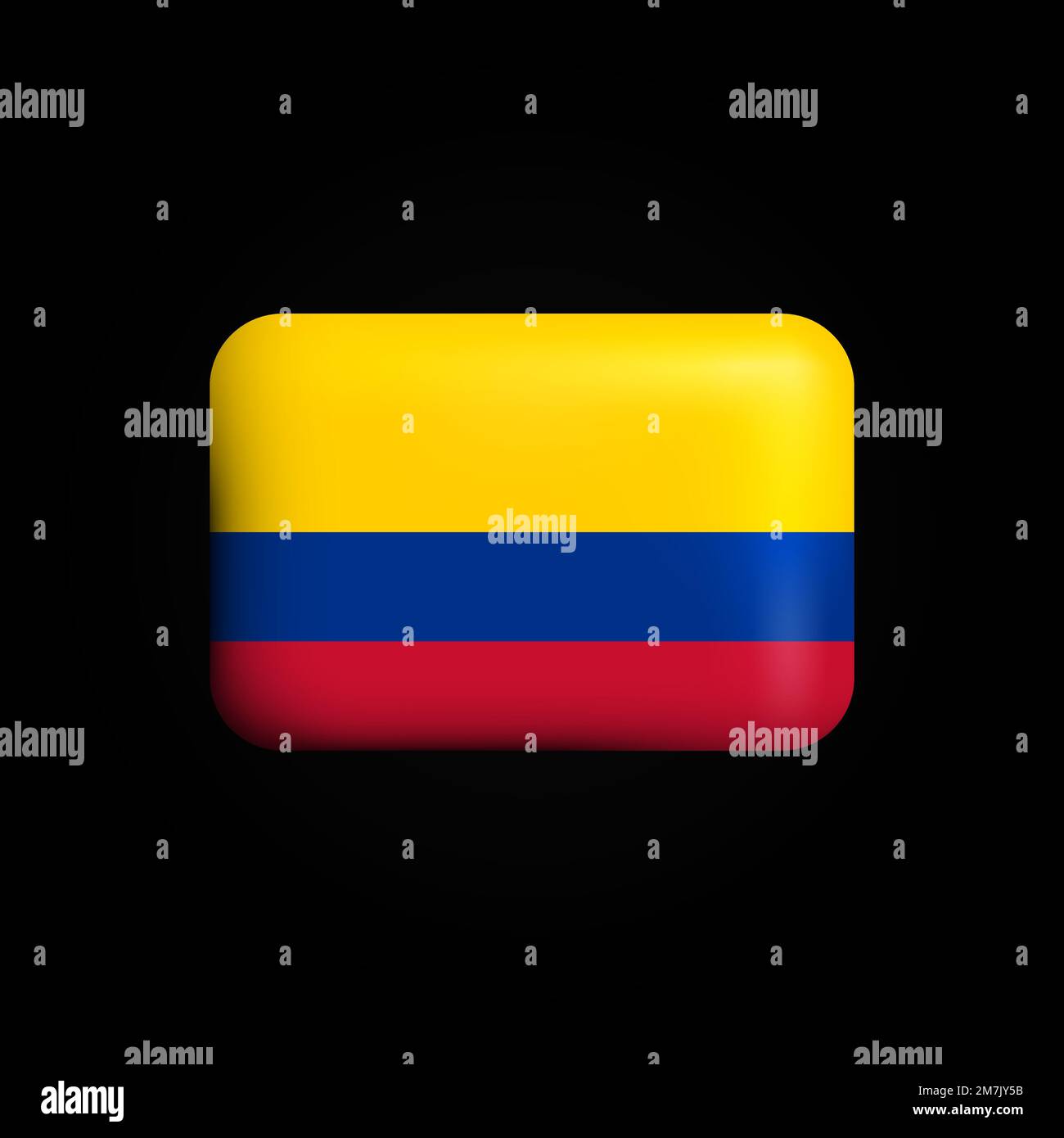 Colombia Flag 3D Icon. National Flag of Colombia. Vector illustration ...