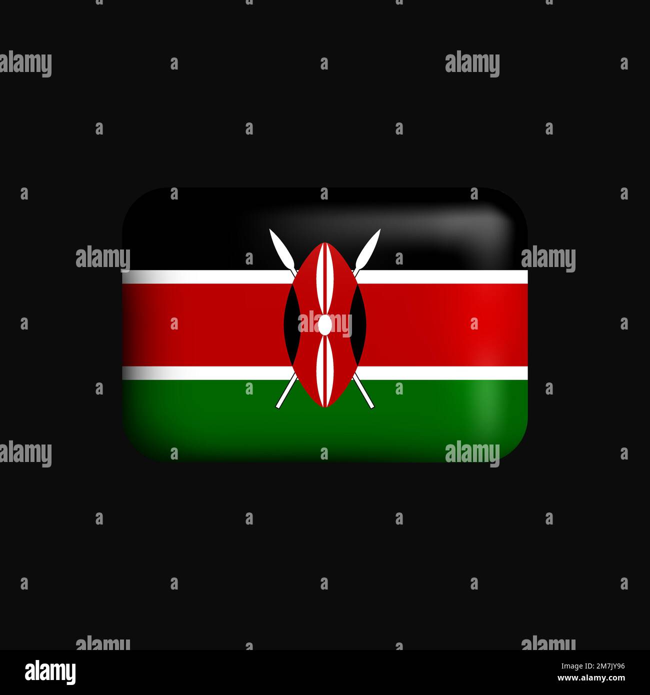Kenya Flag 3D Icon. National Flag of Kenya. Vector illustration Stock ...