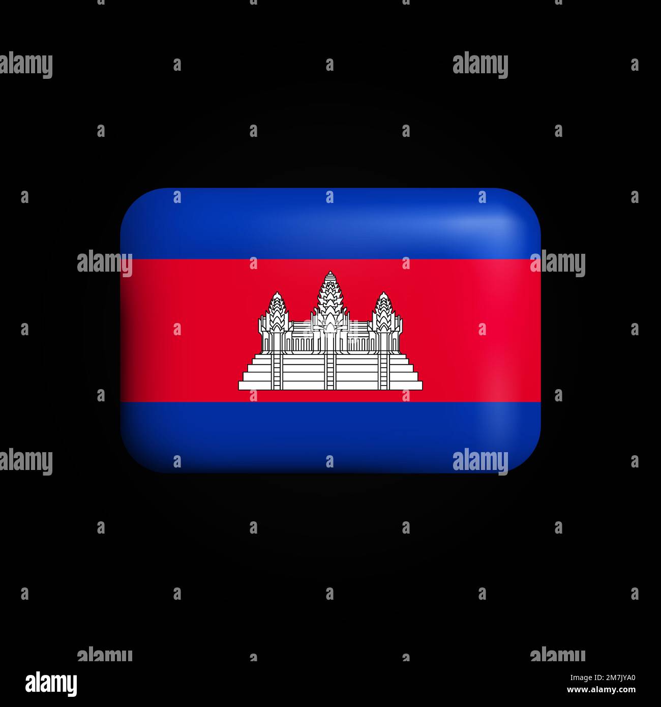Cambodia Flag 3D Icon. National Flag of Cambodia. Vector illustration ...